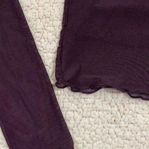 Garage | Tops | Garage Long Sleeve Mesh Cold Shoulder Crop Top | Poshmark